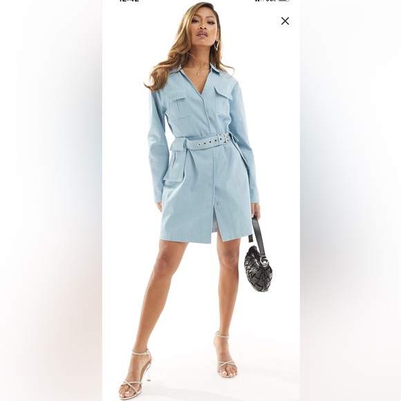ASOS | Dresses | Simmi Denim Belted Utility Dress With Detachable ...